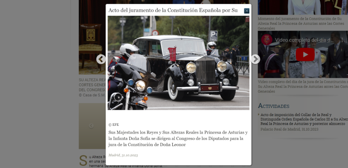 La princesa Leonor no utilizó el coche que Hitler regaló a Franco
