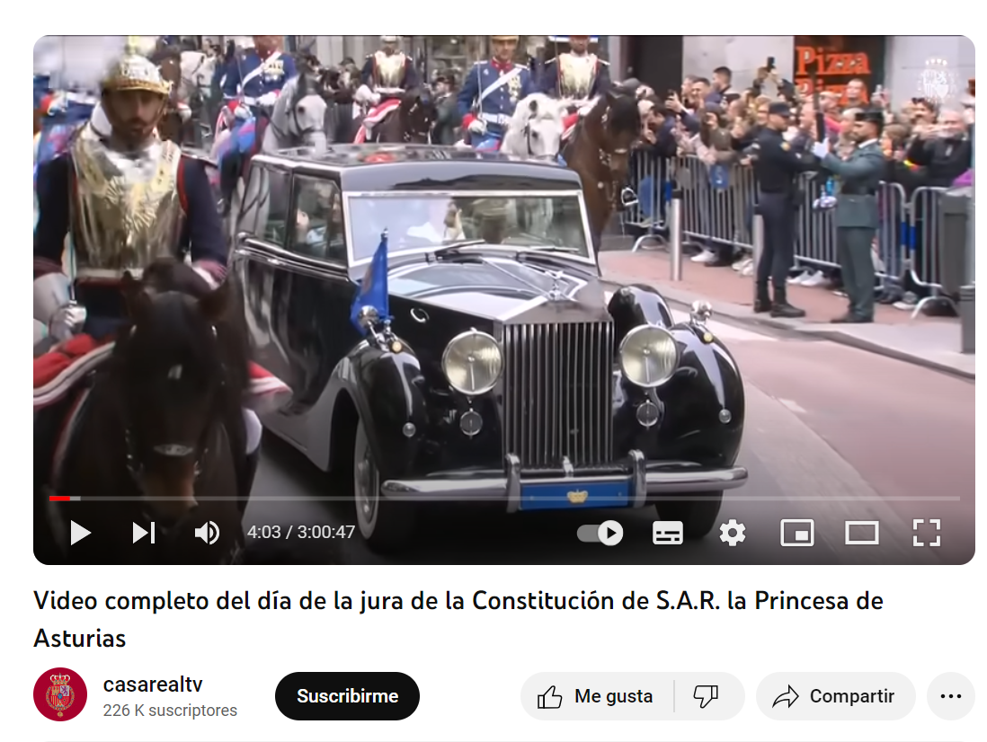 La princesa Leonor no utilizó el coche que Hitler regaló a Franco